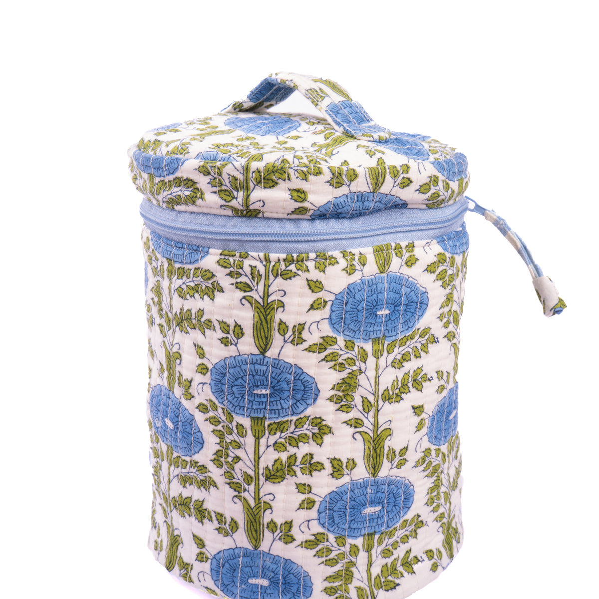 Blue Araminta Round Upright Makeup Bag – Inner Child