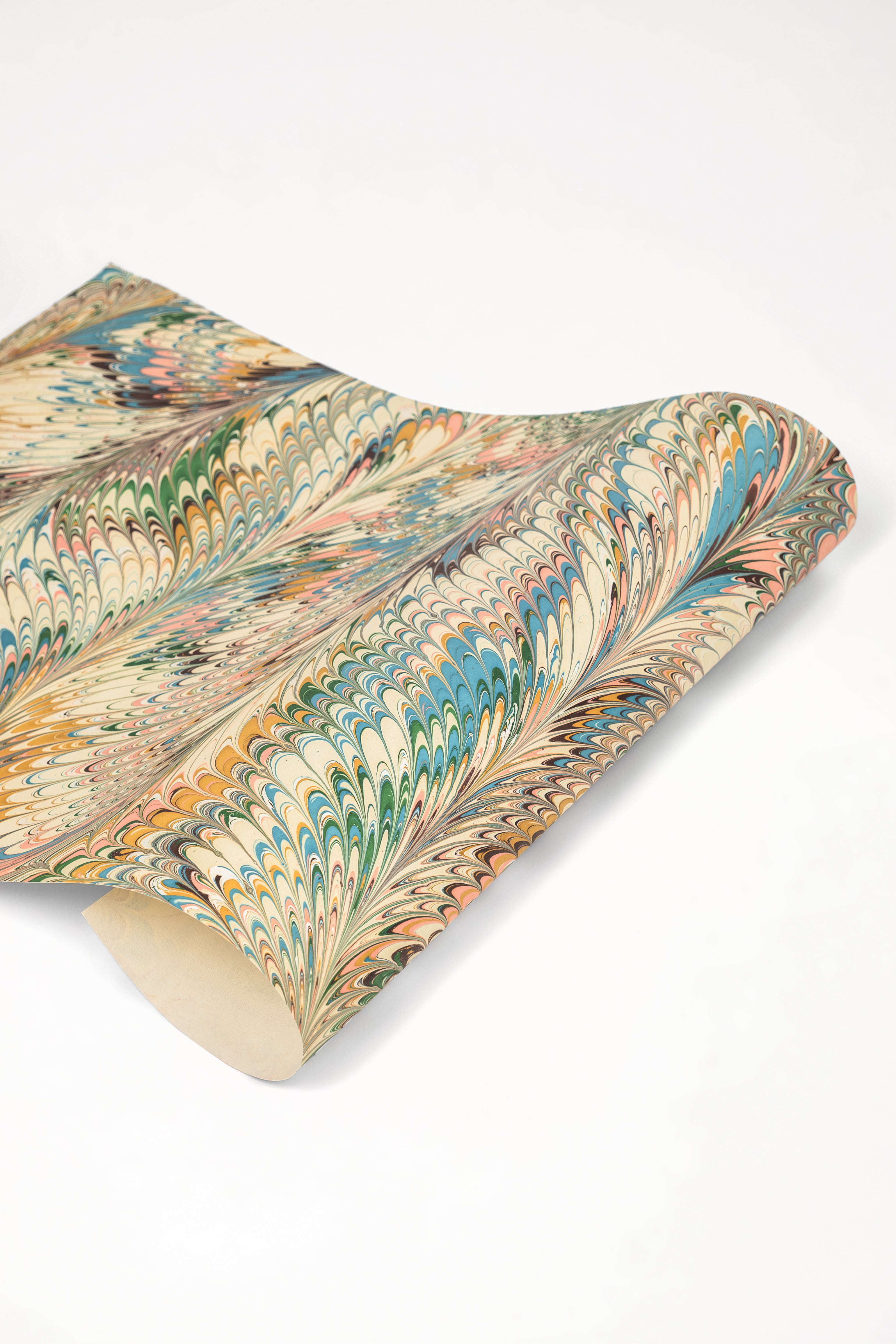 Hand-Marbled Flatiron Feathers Gift Wrapping Paper Sheets – Inner Child