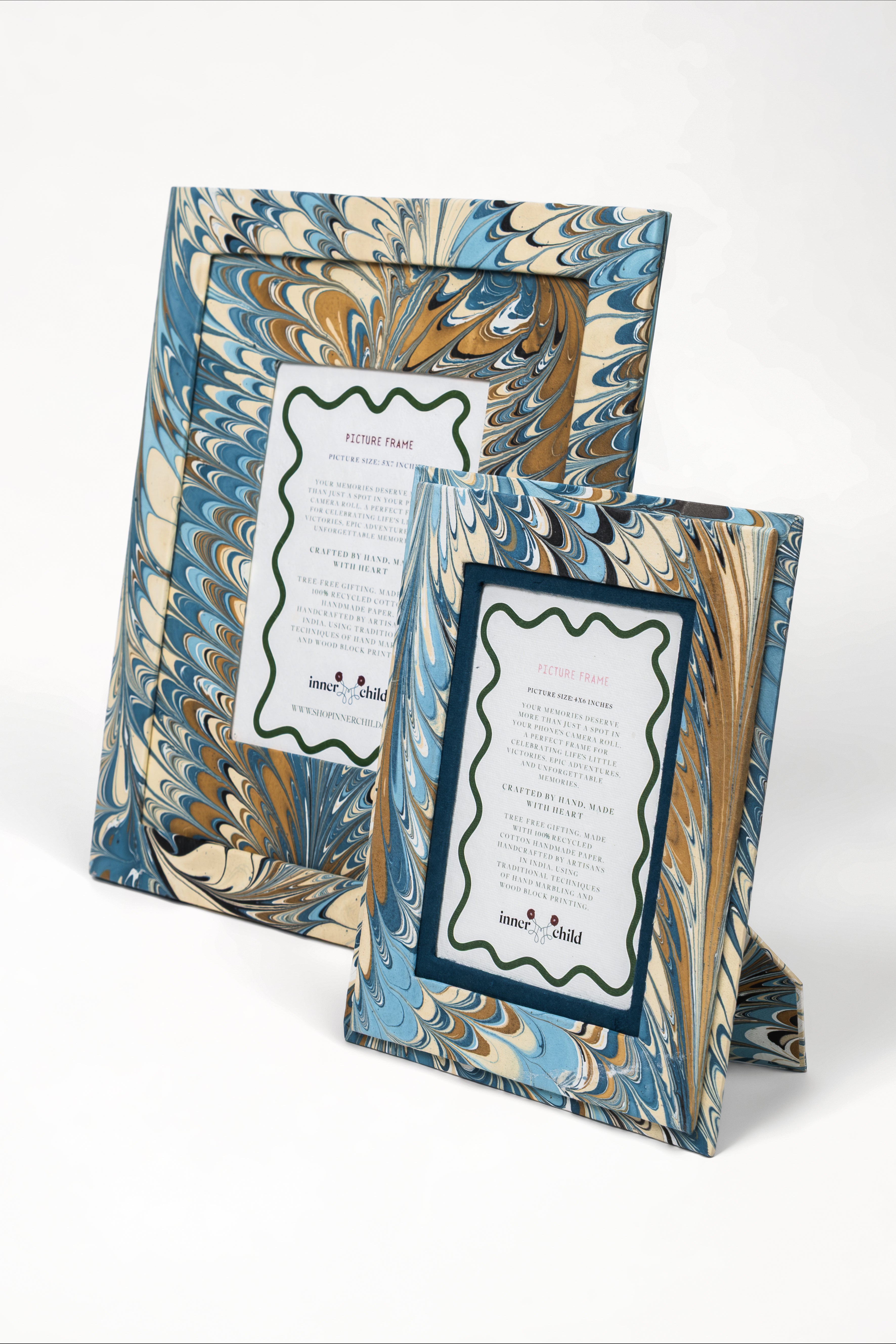 Hand-Marbled Picture Frame in Nila Feathers, 4x6 – Inner Child