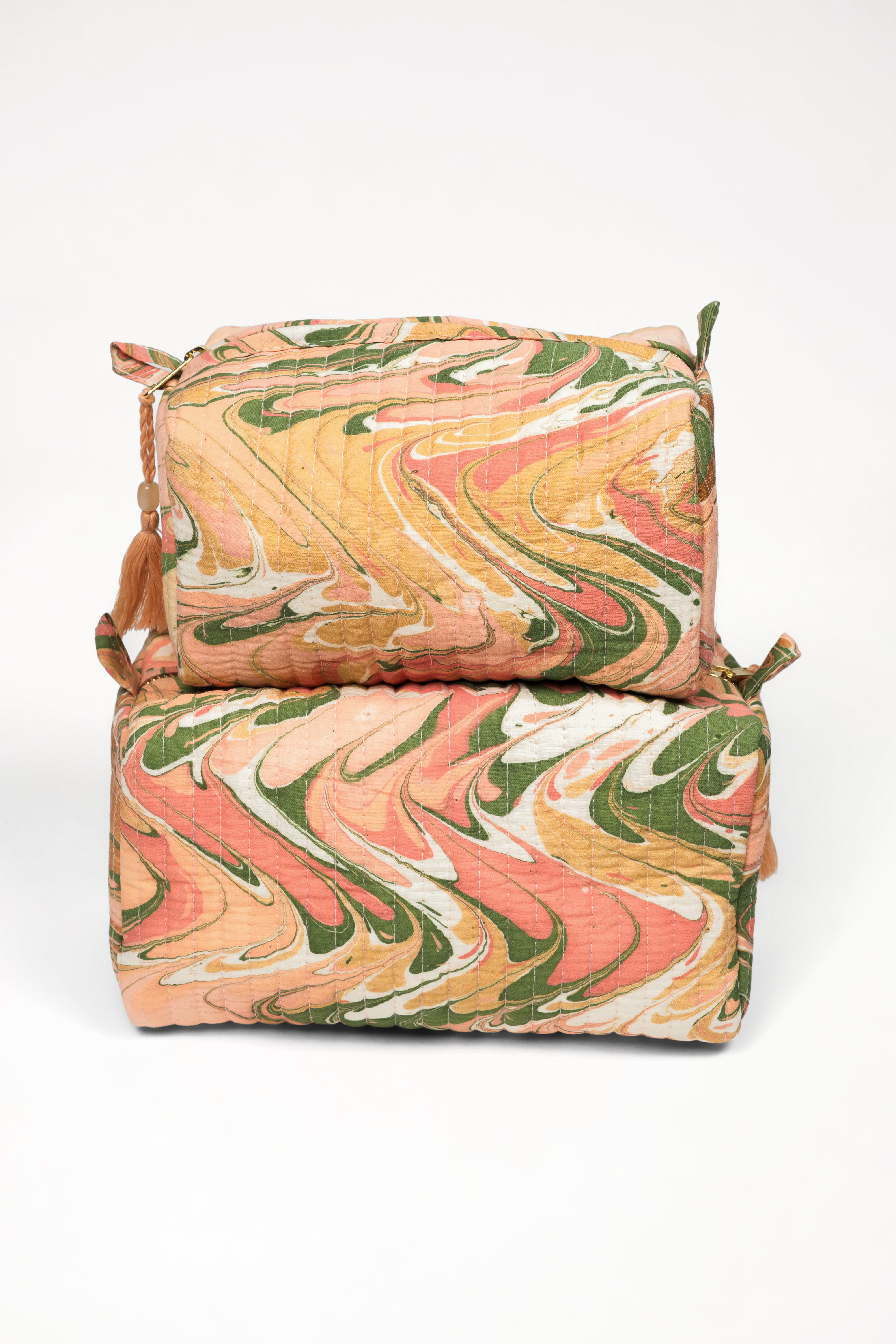 Peony Bloom Hand-Marbled Cosmetic Bag – Inner Child
