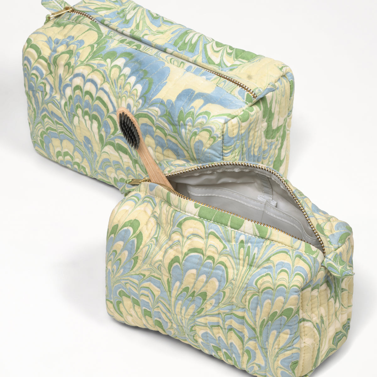 Seaglass Peacock Hand-Marbled Cosmetic Bag – Inner Child