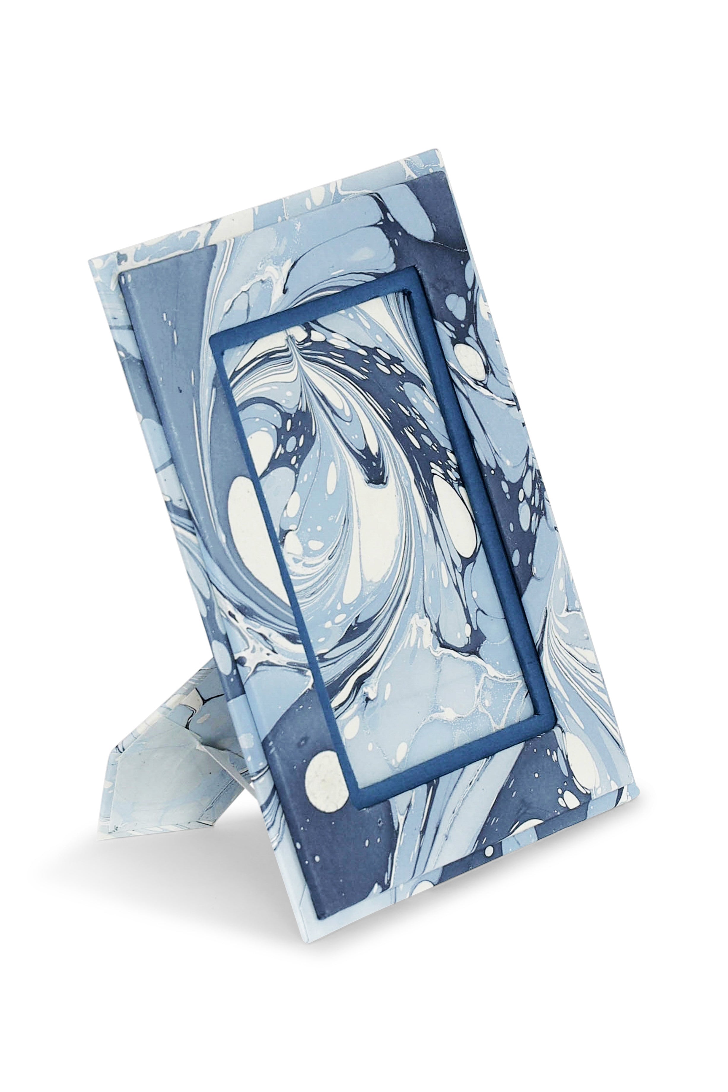 Hand-Marbled Picture Frame in Ocean Wave, 4x6 – Inner Child