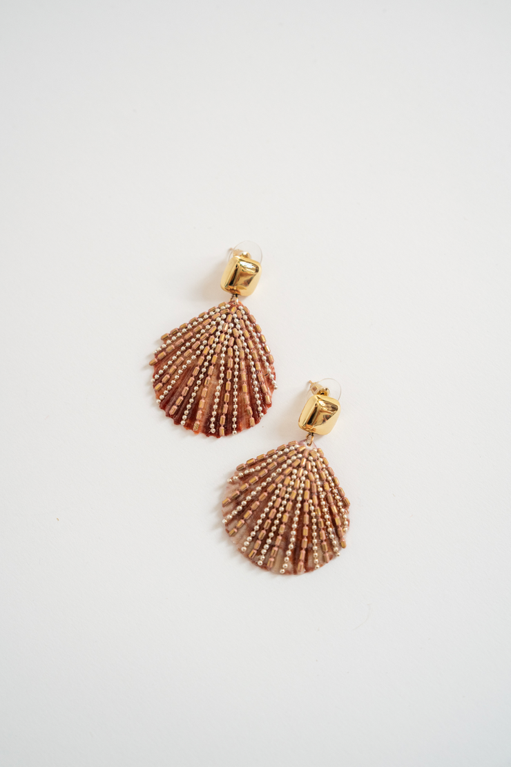 Seashell Scallop Beaded Earrings – Inner Child